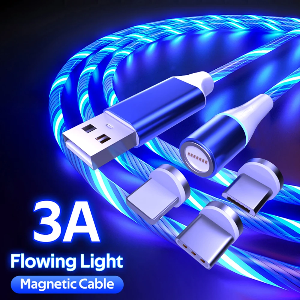 KCNKON 3-in-1 Magnetic Fast Charging Cable with LED Light - Charge for ...