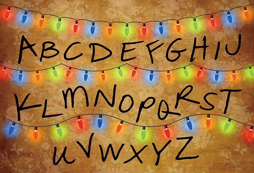 Avezano Stranger Things Backdrop Christmas Lights Alphabet Stranger ...