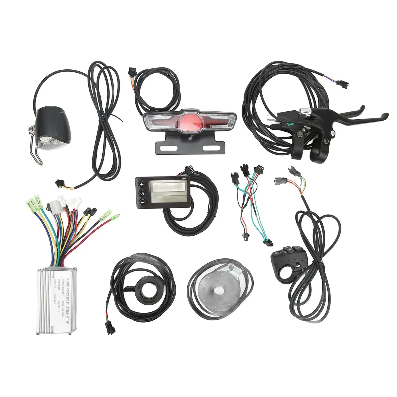 Electric-Bike-Conversion-Kit-Controller-Kit-17A-Thumb-Throttle-S866 ...