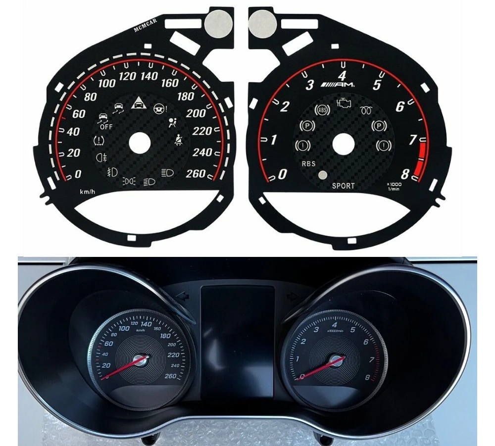 Instrument Cluster Dials Speedo Overlay For Mercedes W205 C Class C63 ...