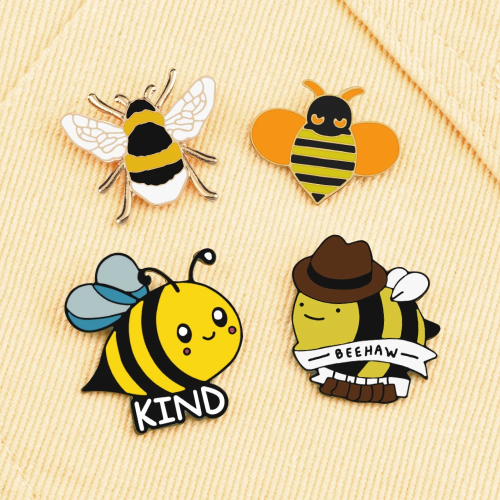 Pines-esmaltados-de-abeja-amarilla-de-dibujos-animados-broches-de ...