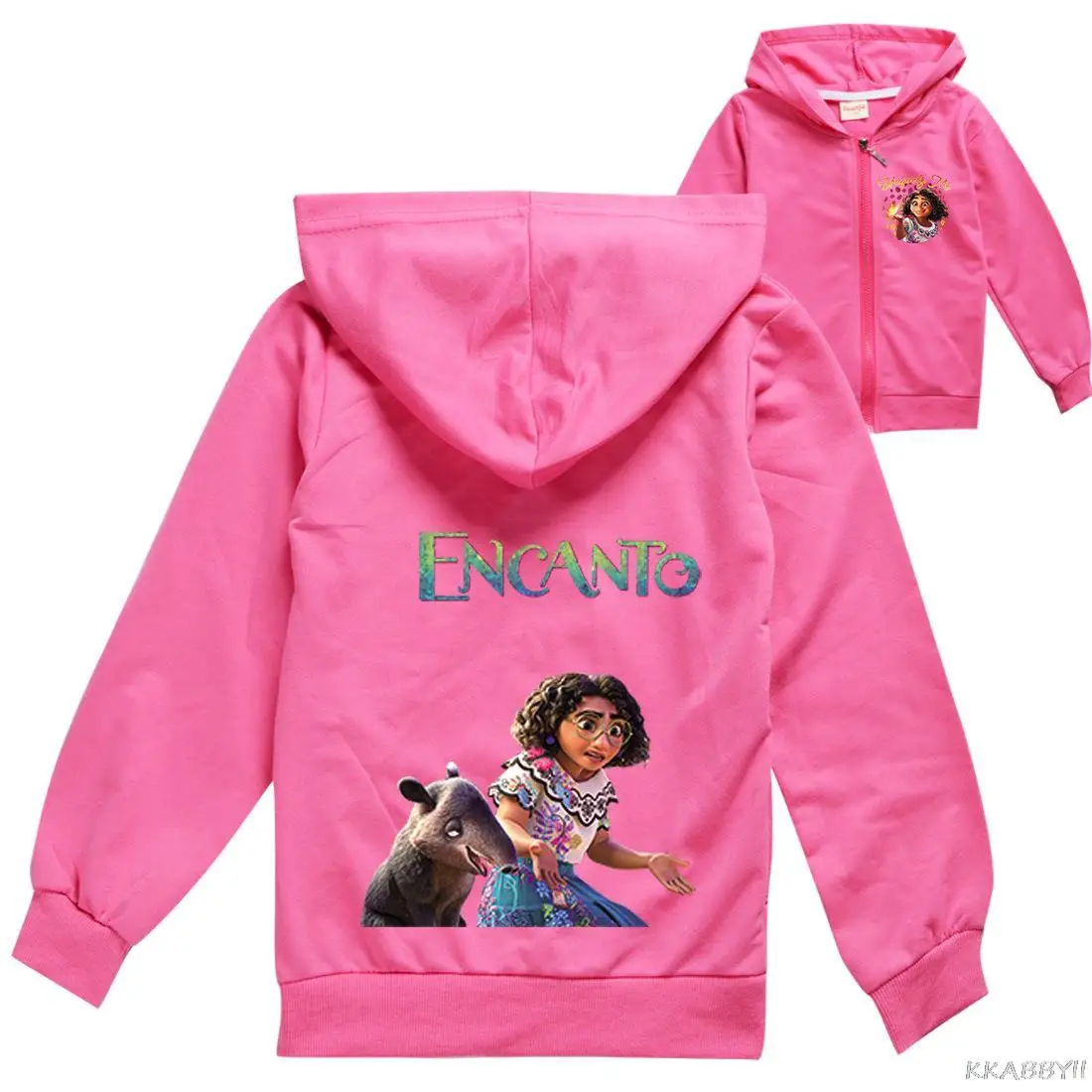 Disney Encanto Spring Cartoon Printed Coat Girl Boy Hooded Zipper ...