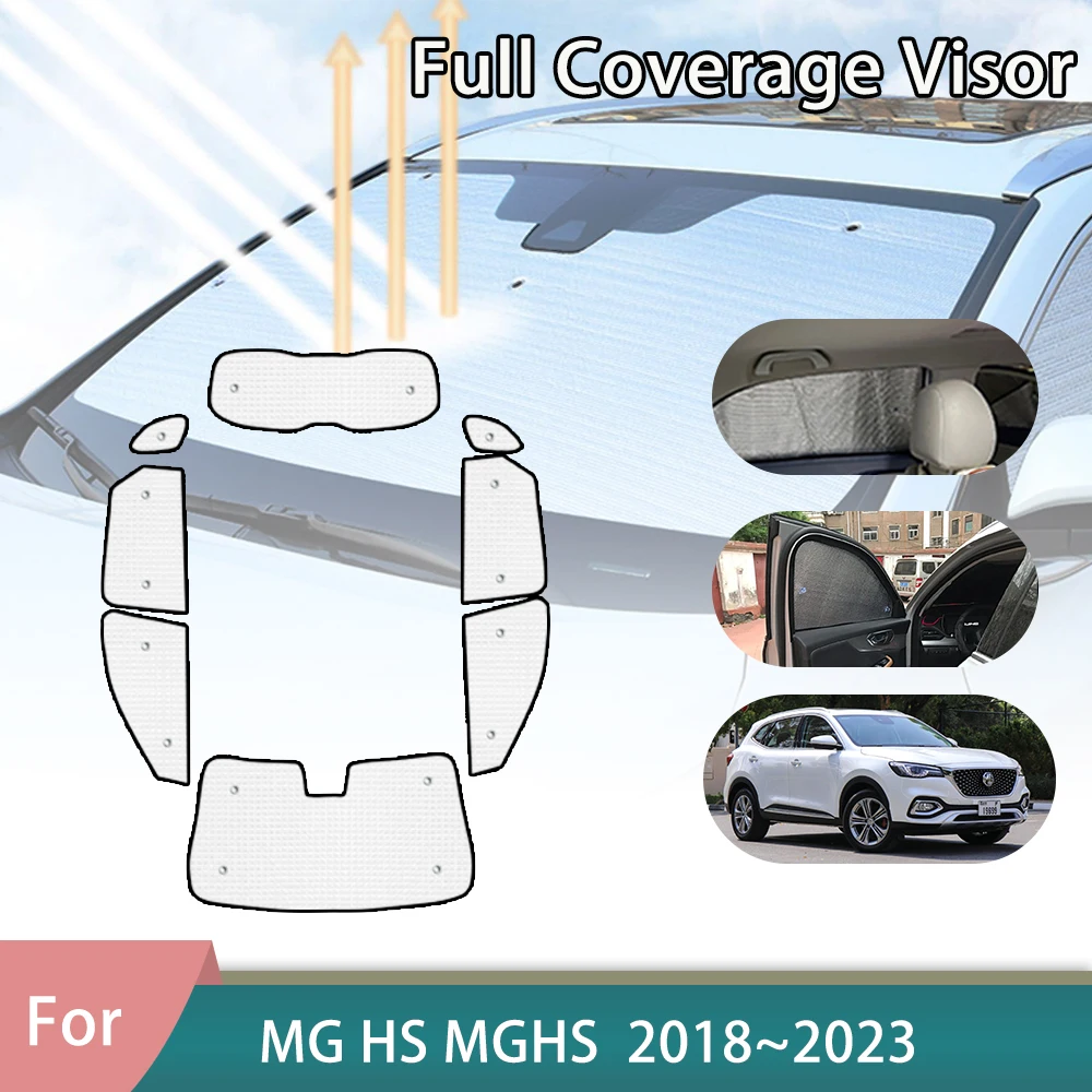 Car Full Coverage Sunshades For MG HS EHS Phev AS23 2018~2023 Anti-UV ...