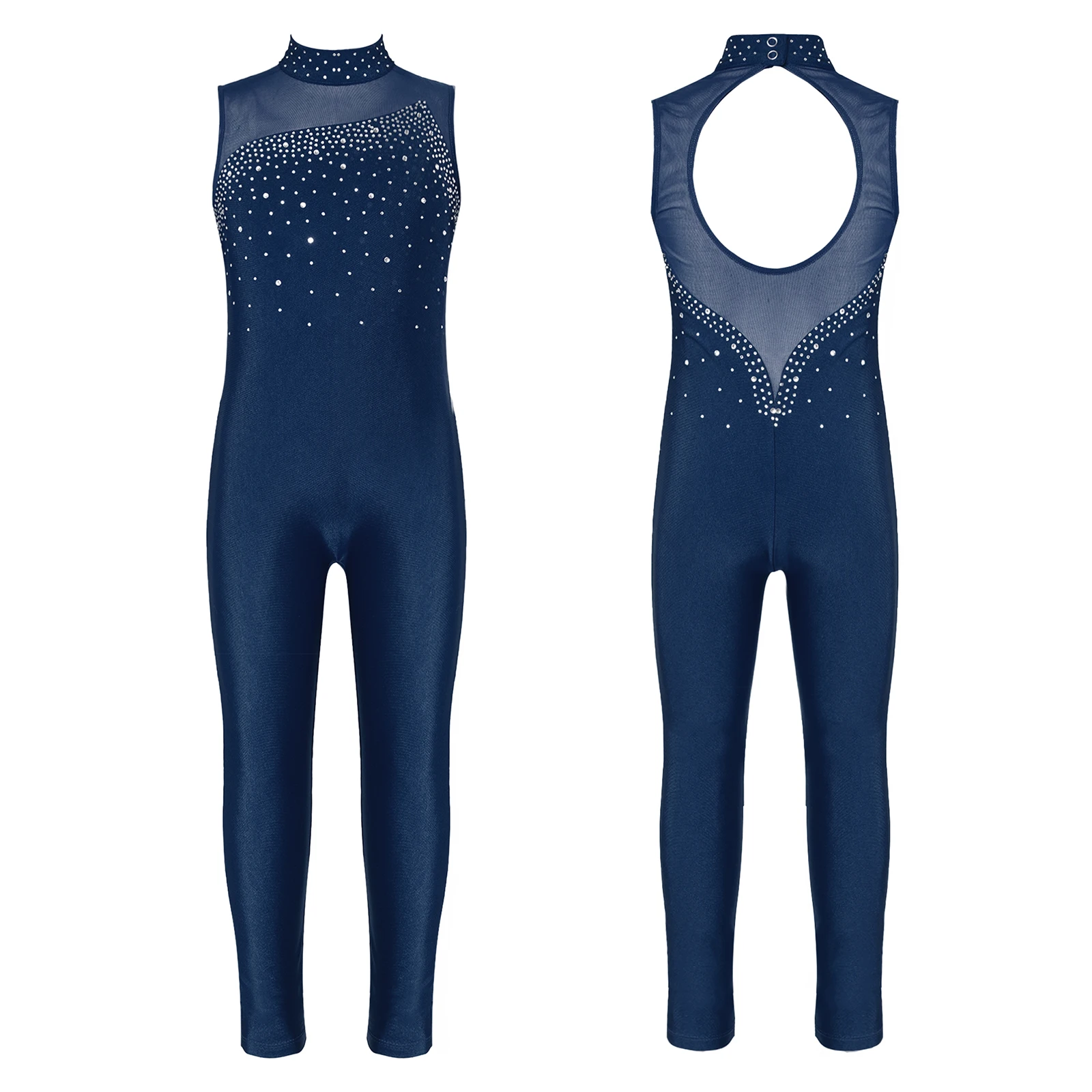 Kids Girls Gymnastic Ballet Leotards Figure Ice Skating Dance Bodysuit ...