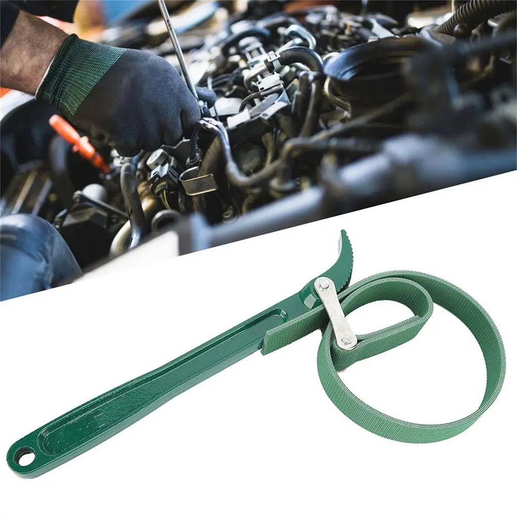 8-Inch-Belt-Wrench-Oil-Filter-Spanner-Puller-Strap-Set-Rubber-Can ...
