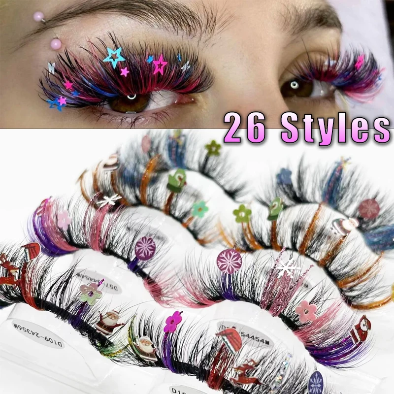 1-Pair-Cute-Christmas-Eyelashes-3D-Mink-Lashes-Cartoon-Snowflake-Animal ...