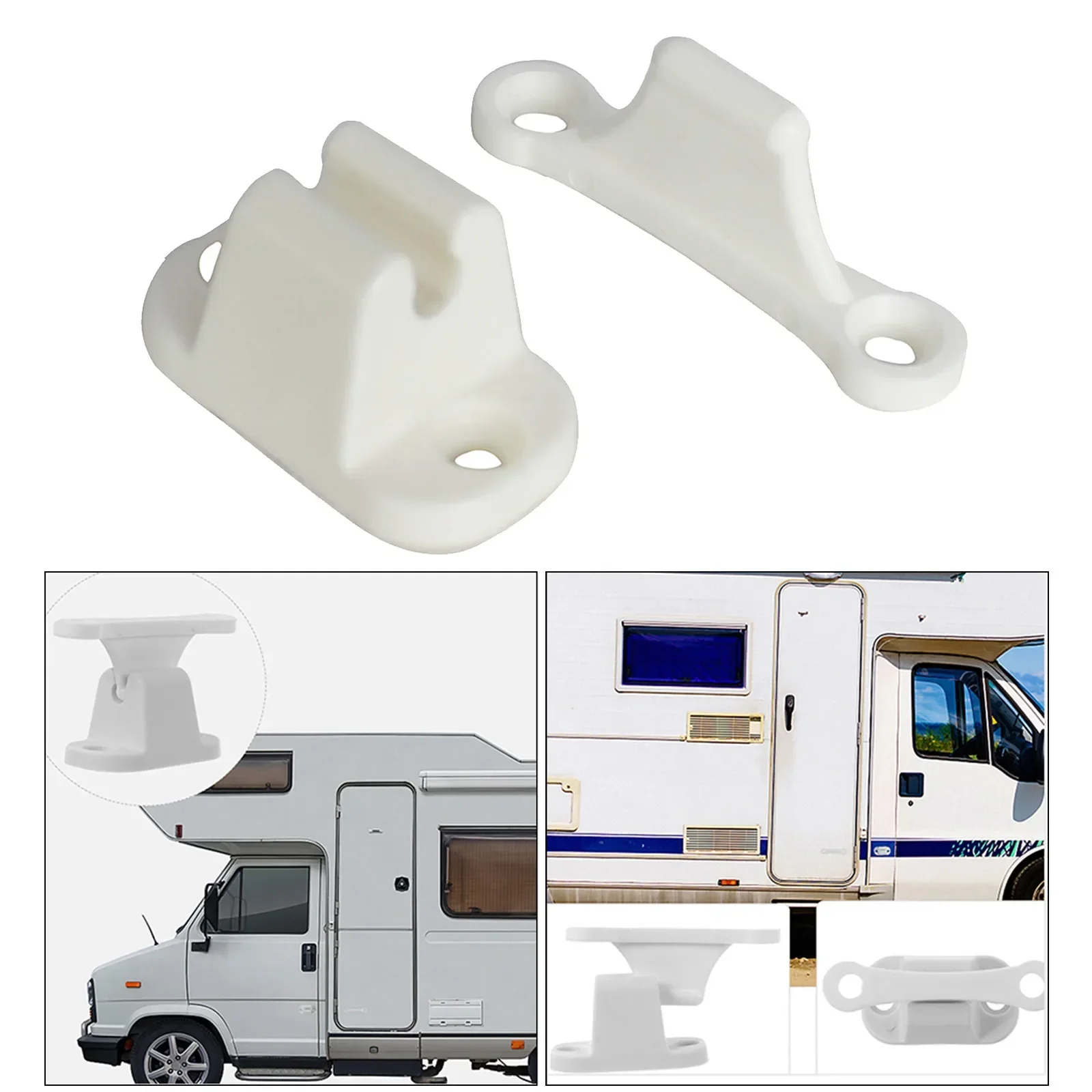 1 Pc Caravan Or Motorhome White Plastic Main Door Catch Retainer Holder ...