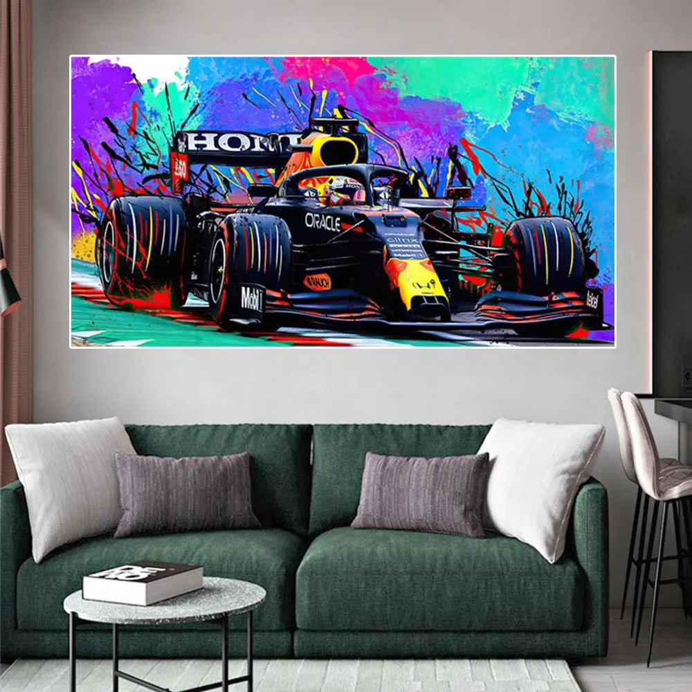 F1-World-Champion-Car-Graffiti-lienzo-pintura-arte-de-la-pared-cartel ...