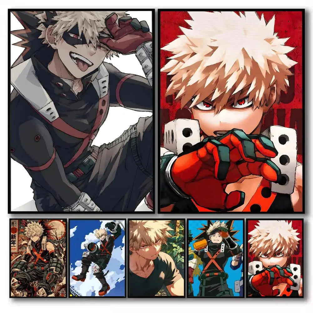 My H-Hero Academia B-Bakugo Katsuk Poster Sticky Wall Art Printing ...