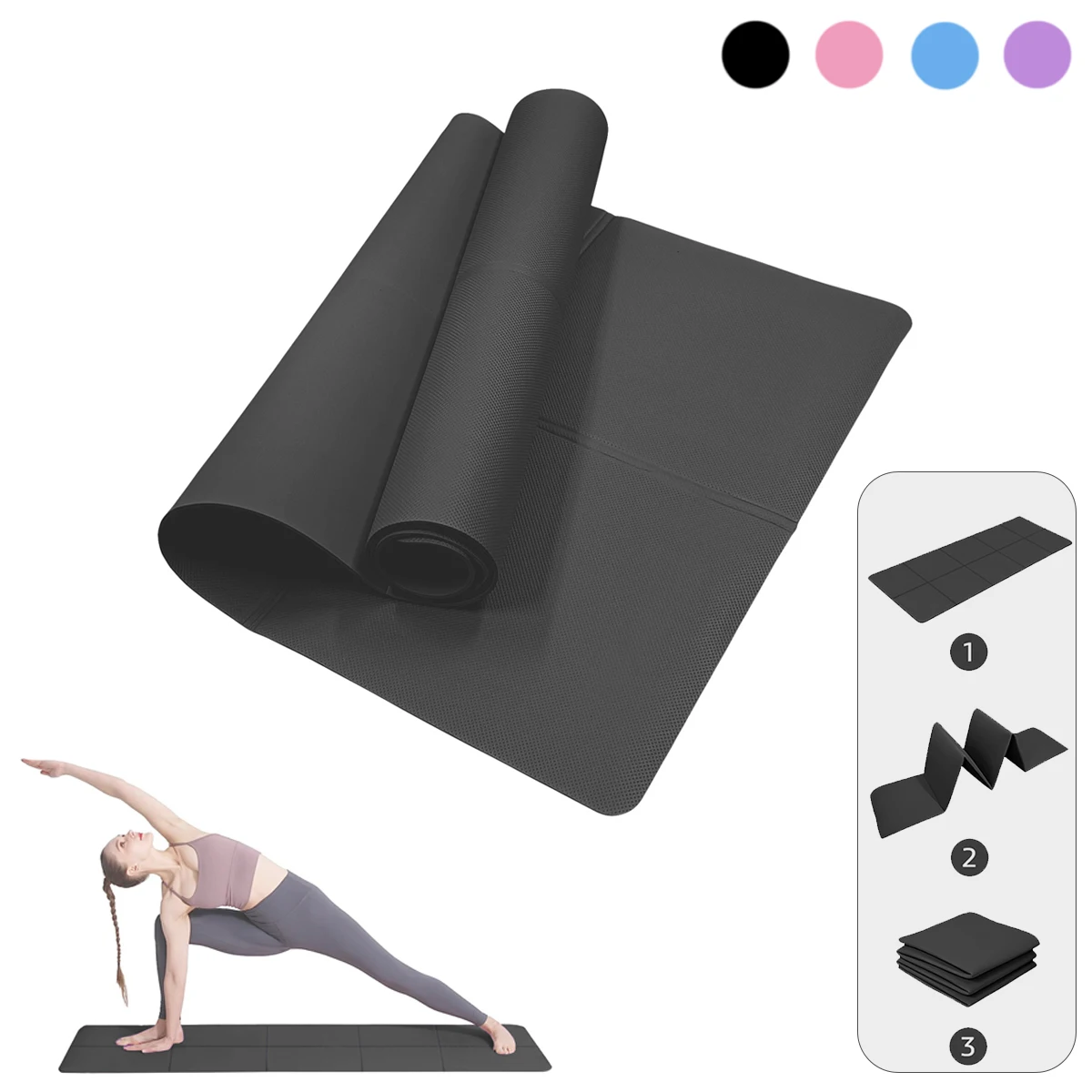 Foldable-Yoga-Mat-4mm-Thicknesses-EVA-Folding-Travel-Fitness-Exercise ...