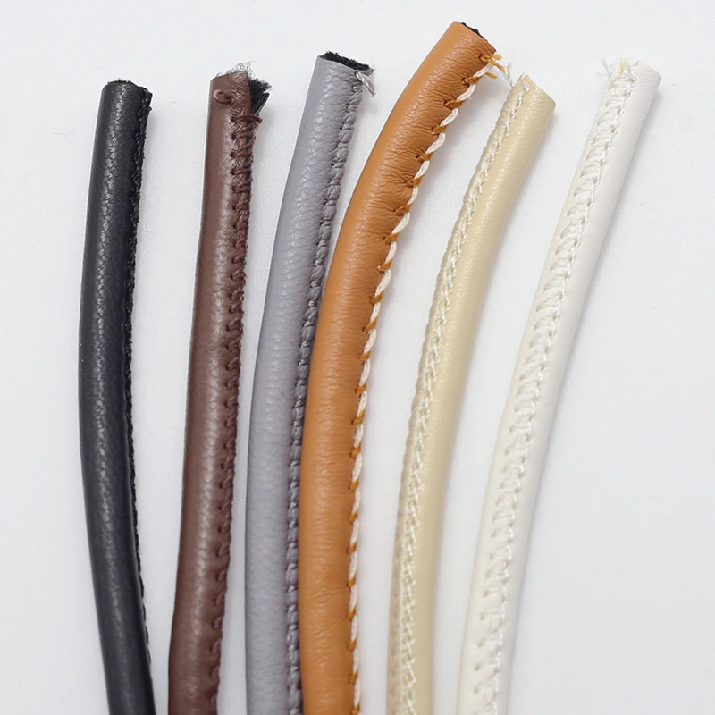 2M-colored-high-quality-round-leather-rope-5mm-round-flat-strand-PU ...