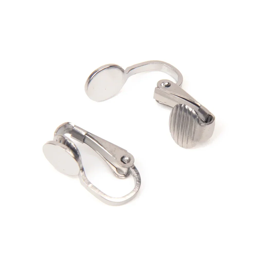 20pcs/lot 316L Stainless Steel ear clip without ear hole for DIYJewelry ...