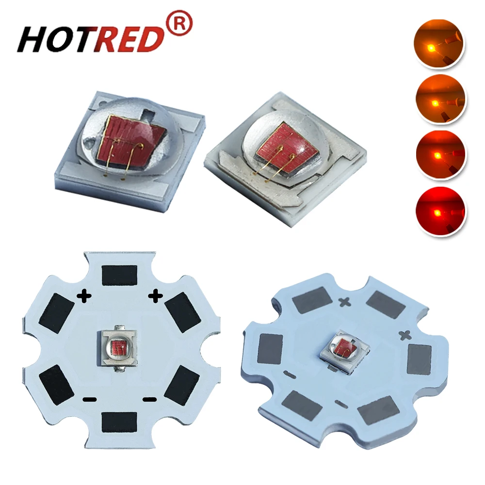 10pcs LED 3W Yellow Orange Light Amber 3535 Ceramic Lamp Beads 590nm ...