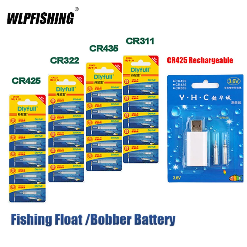 Wlpfishing pesca flutua cr425 cr322 cr435 cr311 bateria elétrica recarregável & não recarregável ...