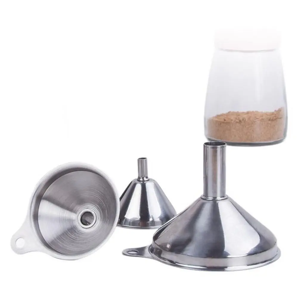 3/5Pcs Stainless Steel Kitchen Funnels Set Mini 3 Sizes Liquid Funnel ...