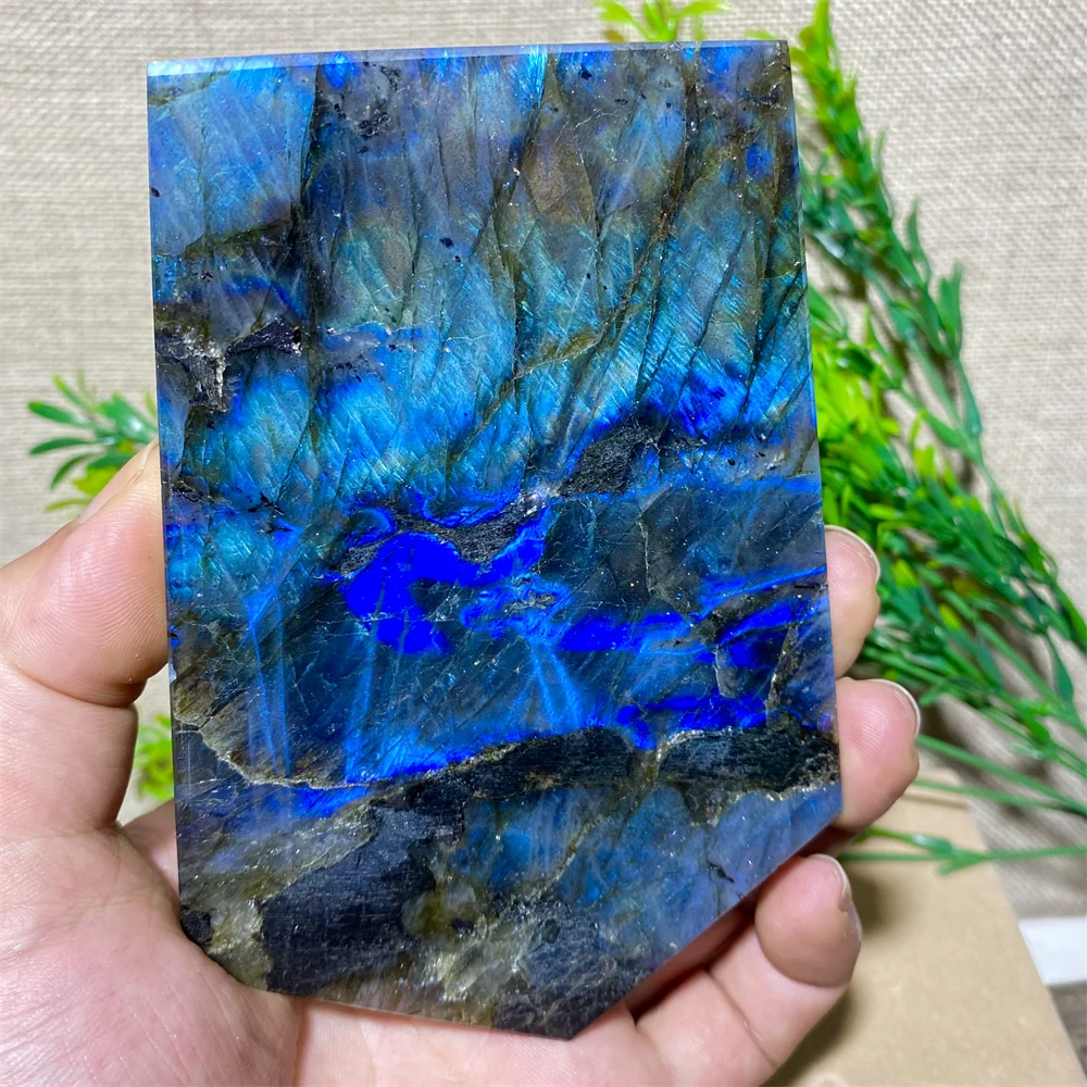 Blue-Light-Labradorite-Slab-Stone-Natural-Slice-Crystal-Healing-Yellow ...