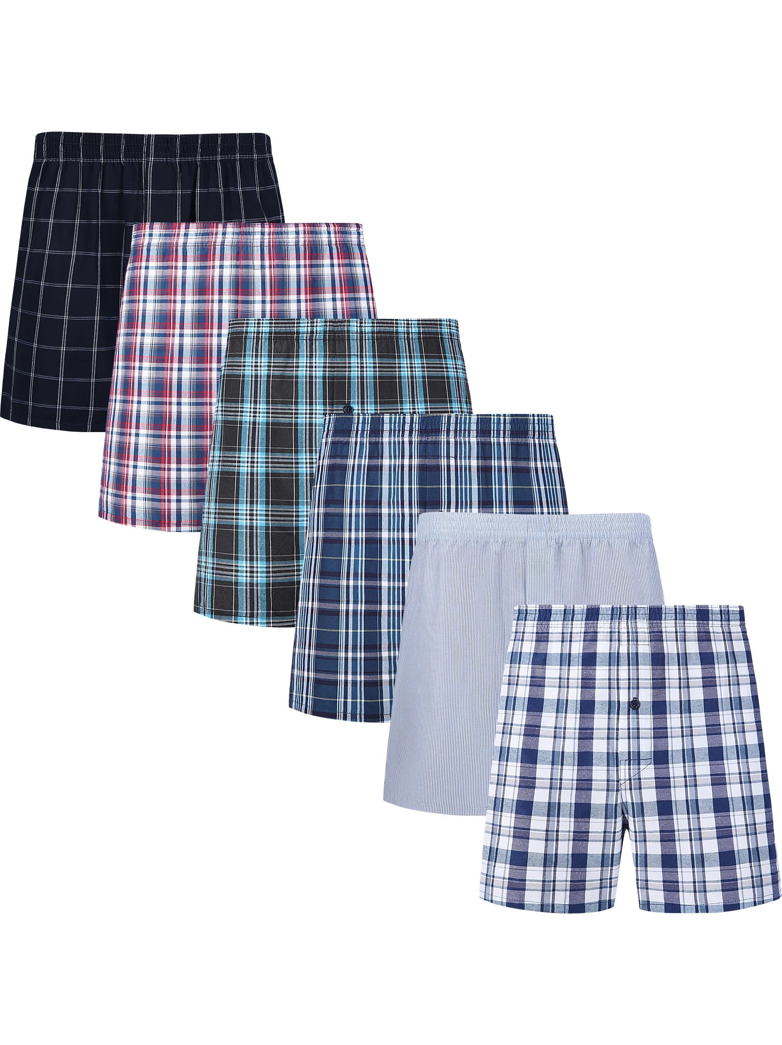 JupiterSecret-6-10pcs-Men-s-Casual-Plaid-Cotton-Boxer-Shorts-with ...