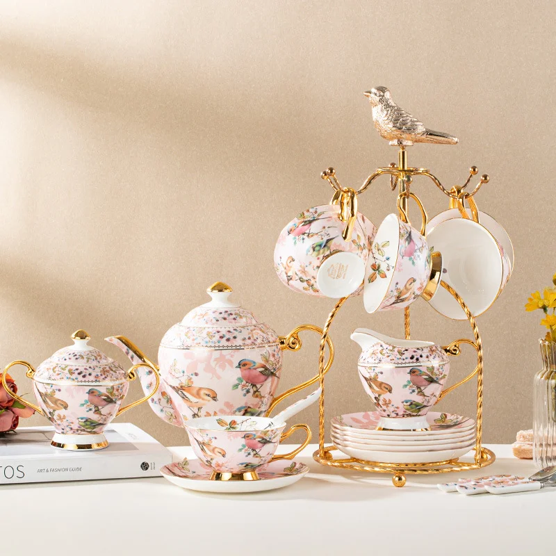 Bone-China-Coffee-Cup-Set-European-Pastoral-Style-Tea-Cup-British ...