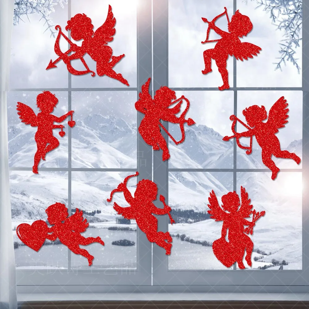 Love God Cupid Theme Valentine's Day Decorative Window Sticker Lovers ...