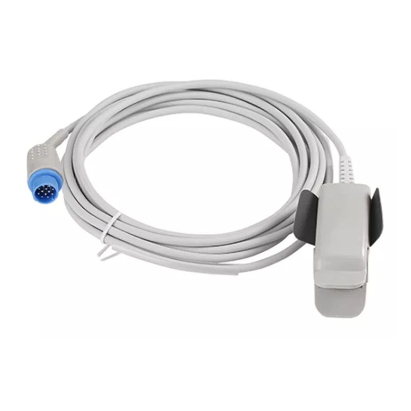 Reusable Round 12 Pin Adult Finger Clip SpO2 Sensor Pulse Probe Digital ...