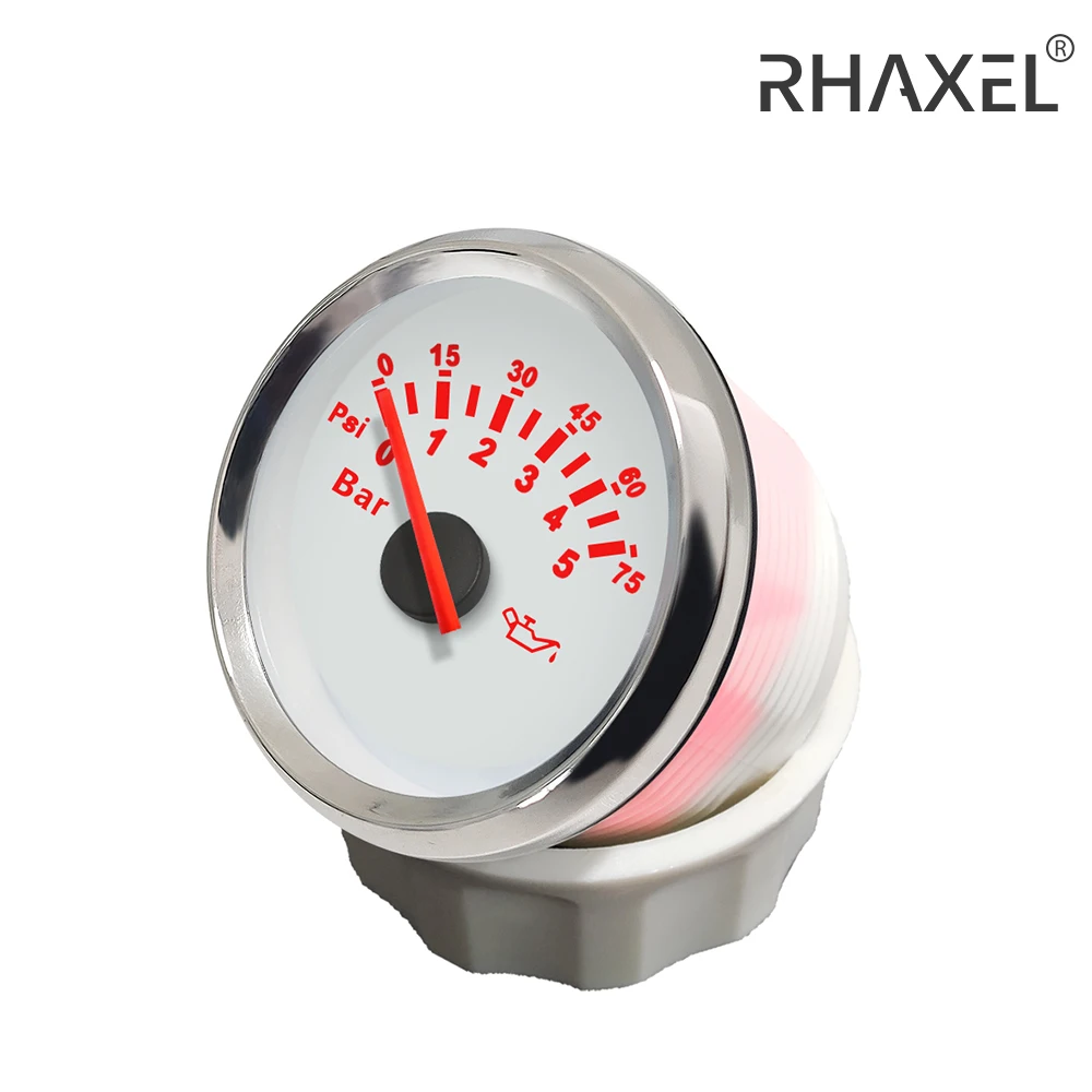 RHAXEL-52mm-Universal-Oil-Pressure-Gauge-0-10BAR-0-145PSI-Meter-with ...