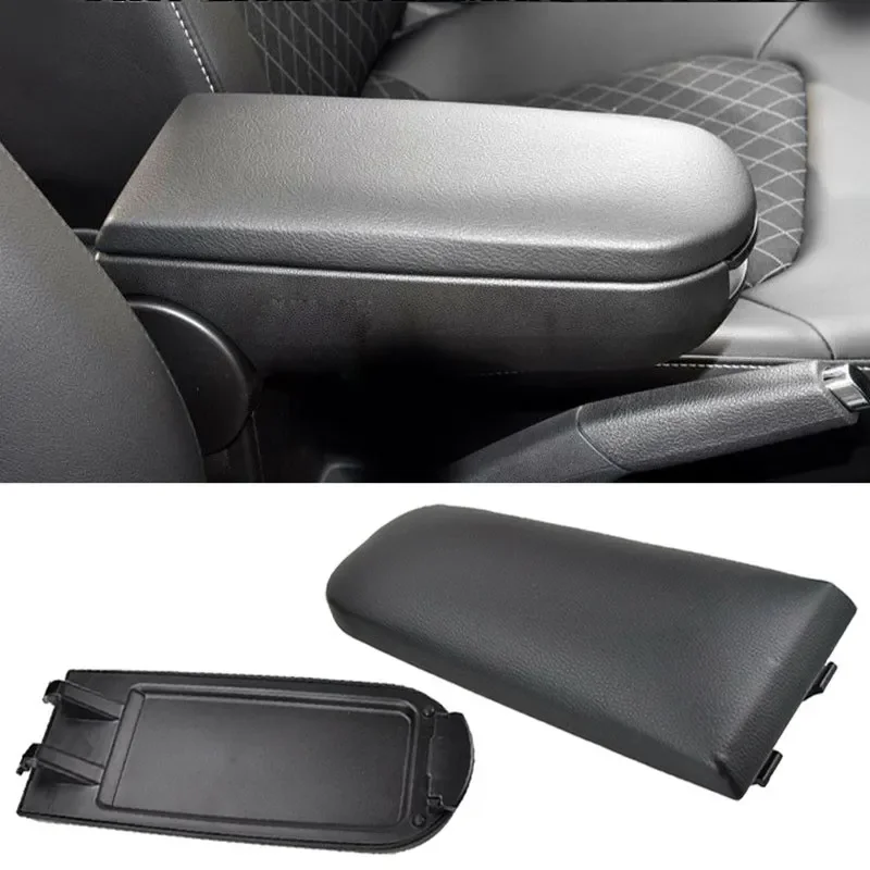 Black-Leather-Car-Center-Console-Armrest-Cover-Lid-for-Skoda-Octavia ...