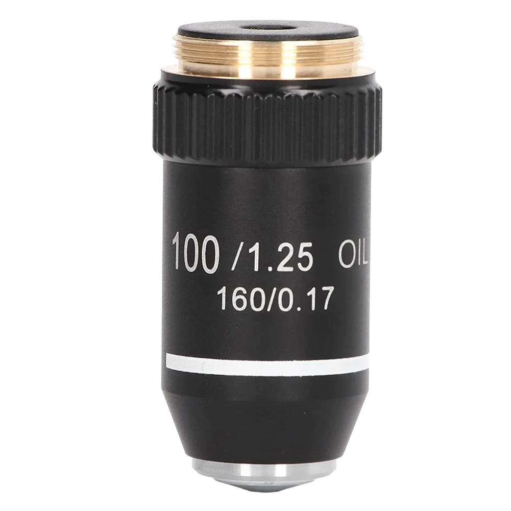 Biological-Microscope-Lens-195-Achromatic-Black-Objective-Lens-100X-Oil ...