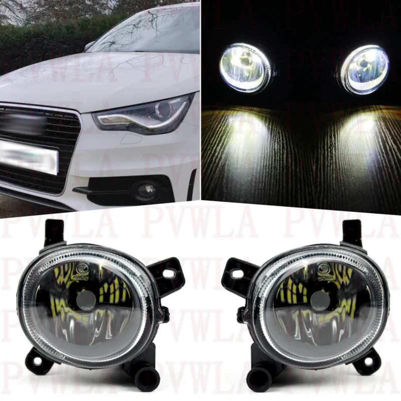 Pair-Front-Bumper-Fog-Lights-Lamp-With-LED-Bulbs-8T0941699A-8T0941700 ...
