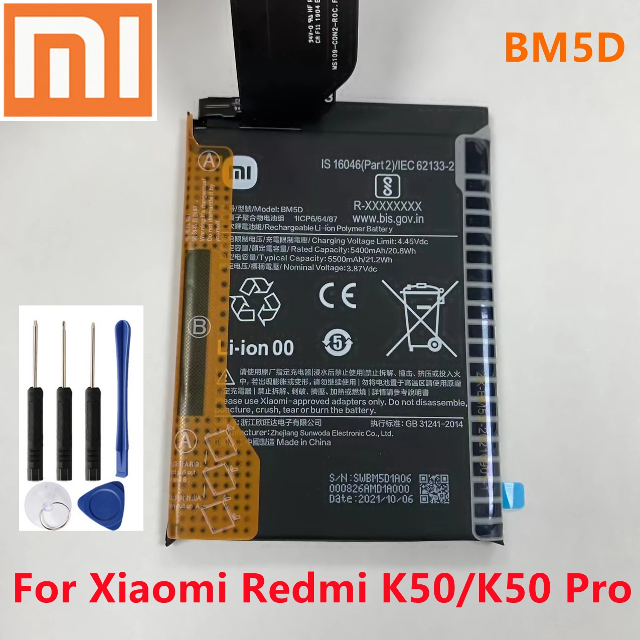 Bater-a-Original-Xiaomi-BM5D-para-Xiaomi-Redmi-K50-K50-Pro-herramientas ...