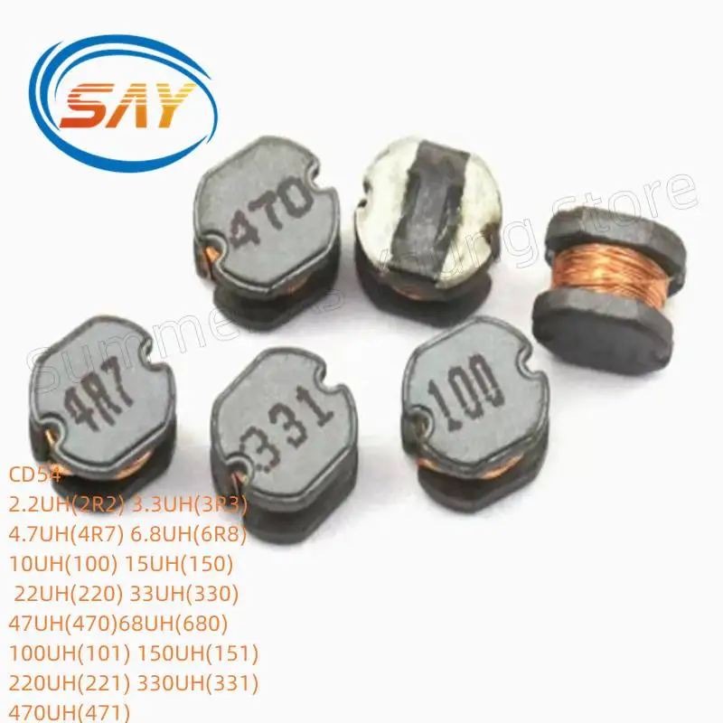 20pcs Cd54 Power Inductor 2.2/3.3/4.7/6.8/10/15/22/47/100/150/220/330 ...