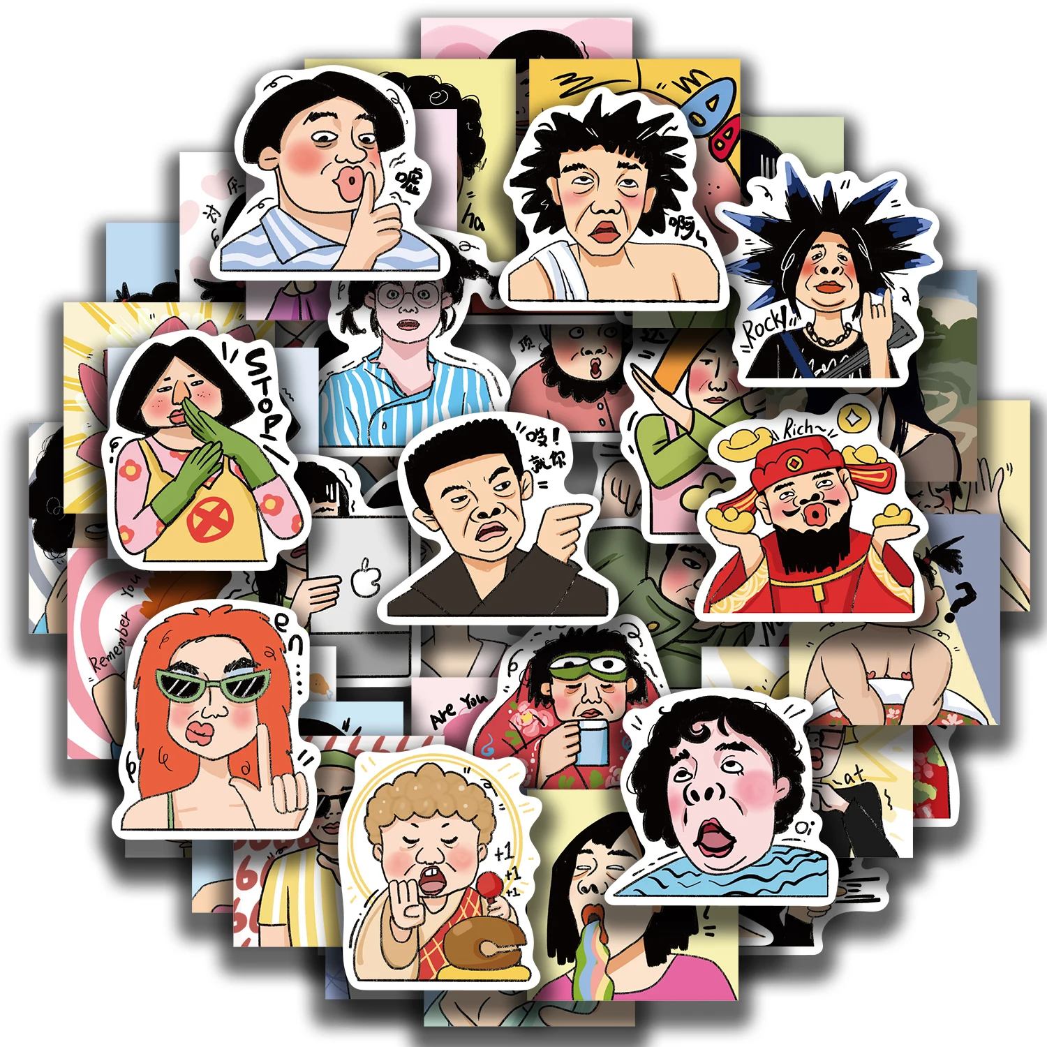 50pcs-Ugly-Character-Figure-Sticker-Diy-Computer-Stickers-for-Water ...