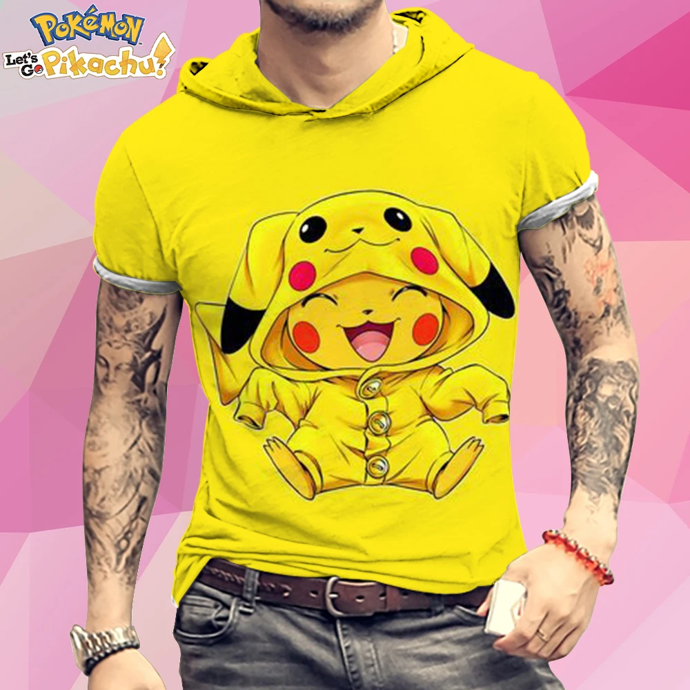 Camiseta-con-capucha-de-Pok-mon-para-hombre-ropa-de-Pikachu-estilo ...