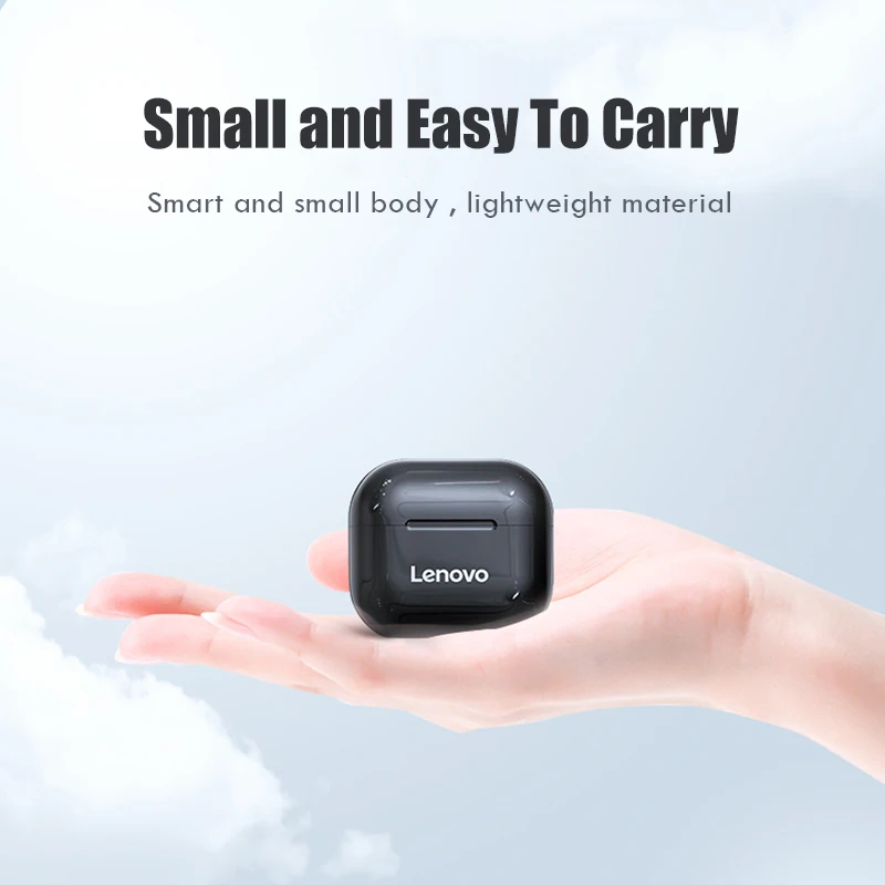 Lenovo-auriculares inalámbricos LP40 originales, cascos impermeables con Bluetooth, Control ...