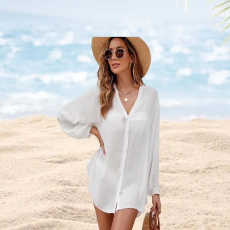 Camisa de fiesta de bambú de algodón de Color sólido para mujer, blusa ...