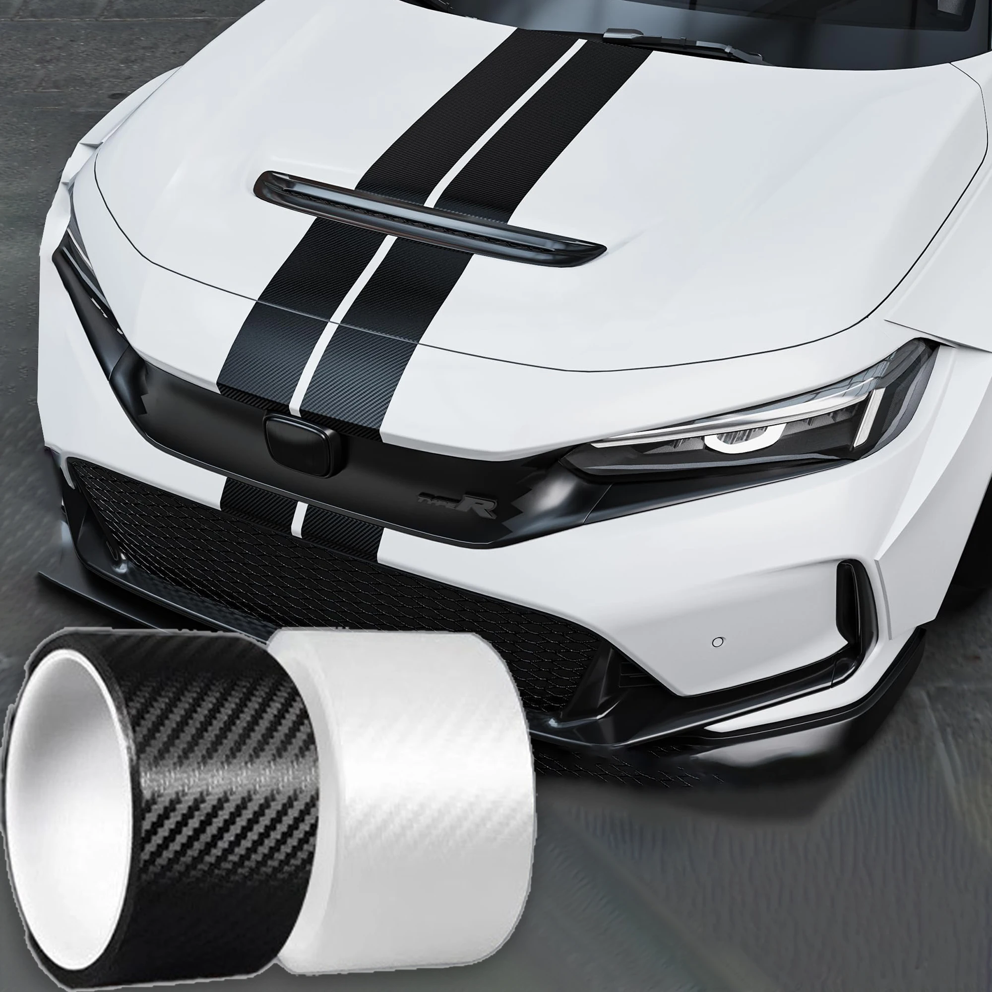 1-10m Nano Carbon Fiber Film Transparent Car Body Vinyl Wrap Black ...