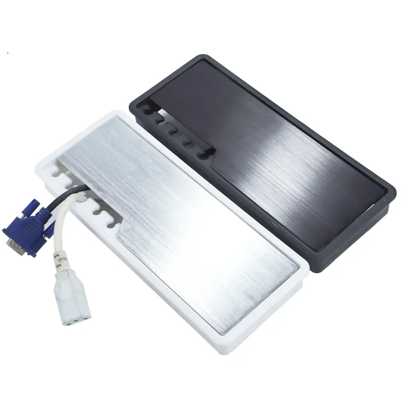Rectangular Computer Desktop Line Hole Decorative Cover Aluminum Desk ...