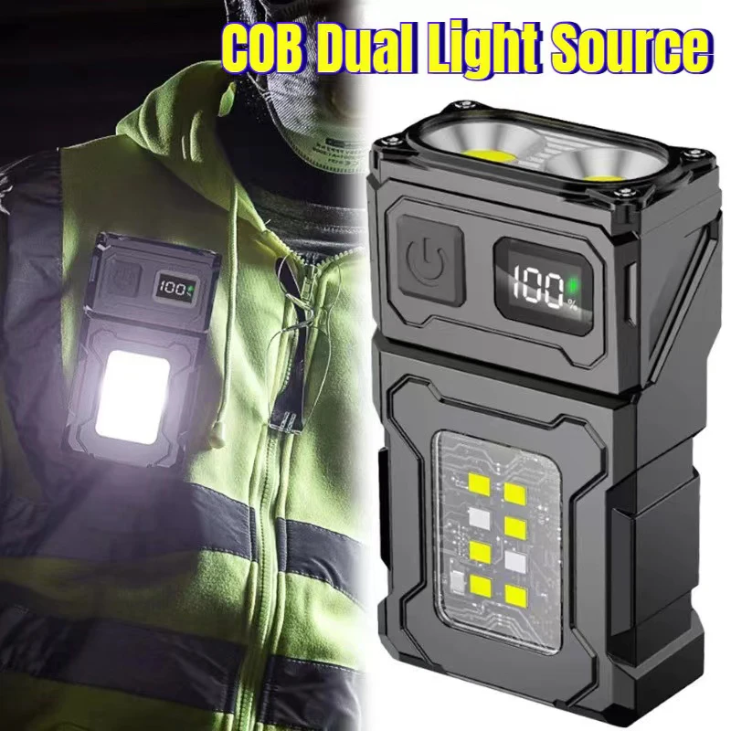 MINI USB Rechargeable LED Flashlight Portable Tail magnet flashlight ...