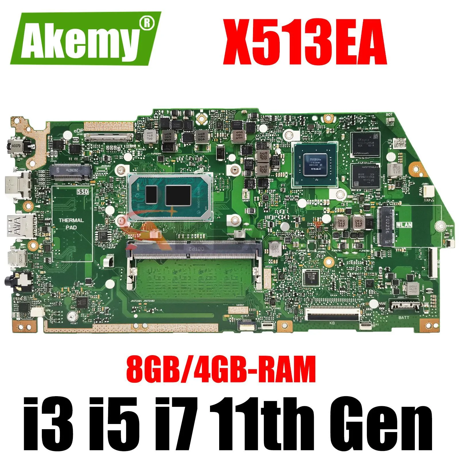 AKEMY-Mainboard-X513EA-X513EP-R513E-K513E-F513E-A513E-X513EQ-X513EAN ...