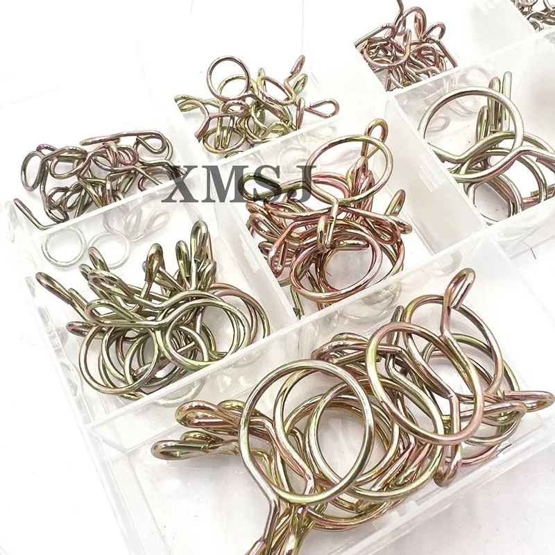 100pcs-Hose-Clamp-High-Quality-Zinc-Plated-Spring-Clips-Gear-Hose-Fuel ...