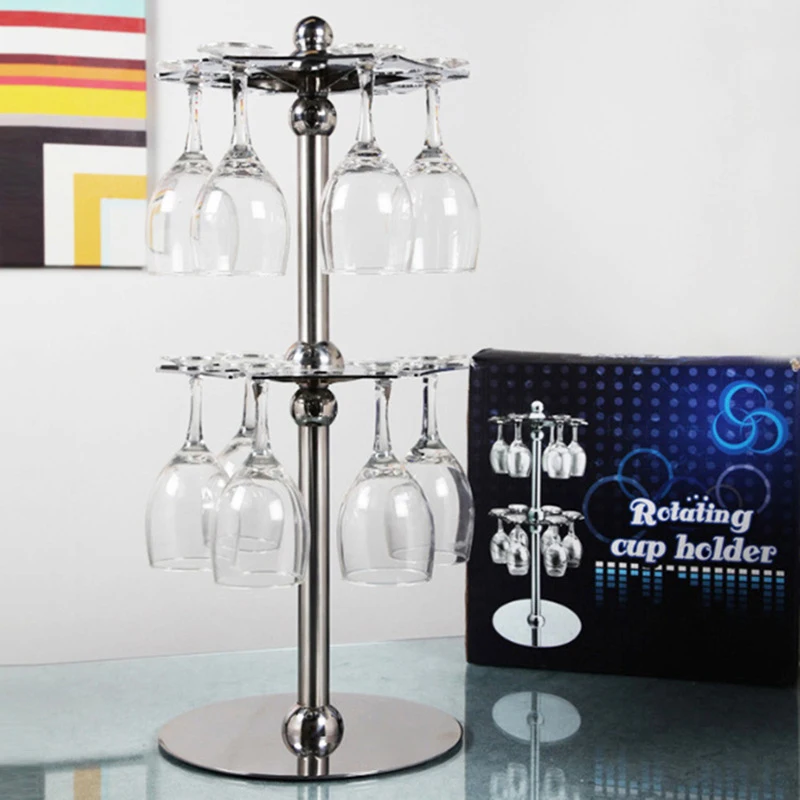 Stainless Steel Polished Rotatable Red Wine Cup Holder Bar Glass Cup ...