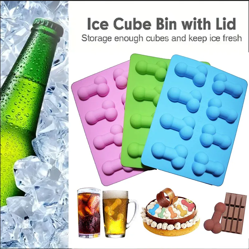 Silicone-Ice-Bucket-Cup-Mold-Ice-Cubes-Tray-Food-Grade-Quickly-Freeze ...