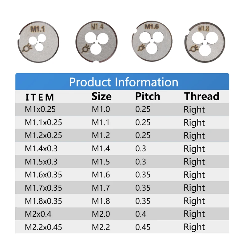 FILIERE - BUSE DE FILAGE - TARAUD,M2x0.4--matrice de filetage métrique ...