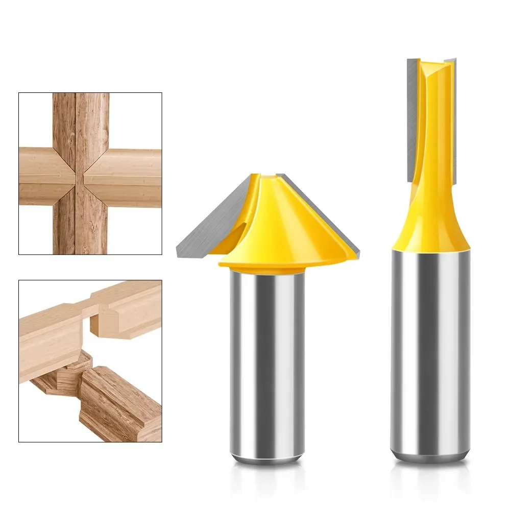 2PC/Set 1/2" 12.7MM Shank Milling Cutter Wood Carving Window Grill ...