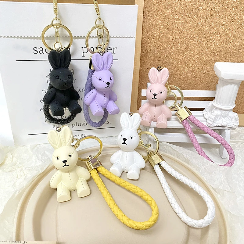 Polyresin-Cartoon-Bunny-Keychain-for-Women-Cute-Rabbit-Couple-Bag-Charm ...