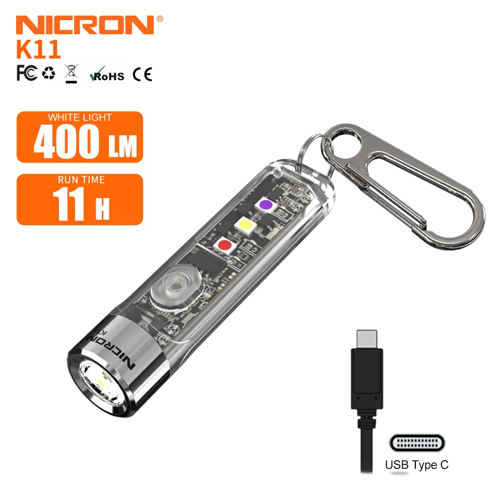 NICRON-Llavero-K11-recargable-linterna-ligera-400-l-menes-de-altura-con ...