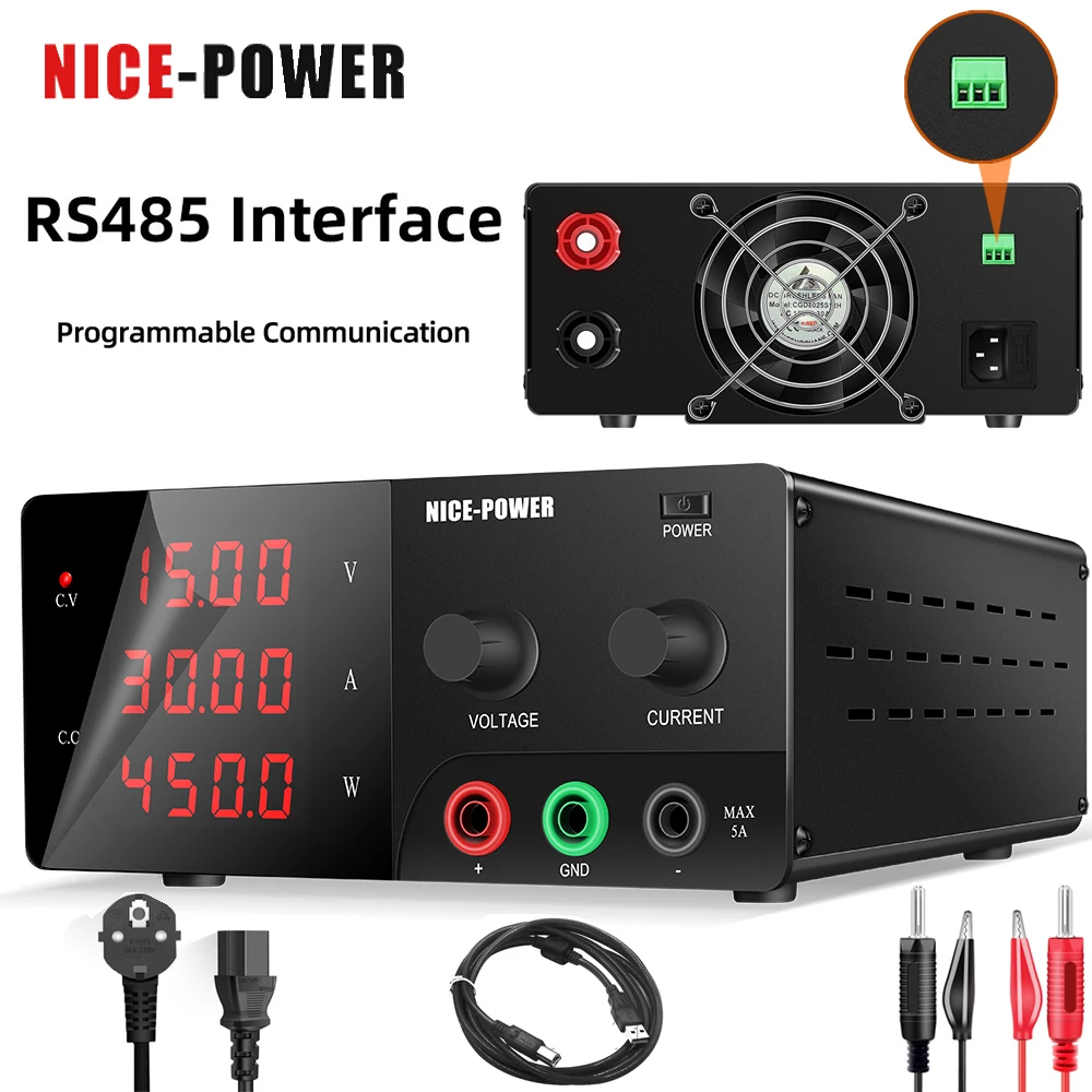 RS 485 USB Port High Lab DC Power Supply 15V 30A 100V 5A Laboratory ...
