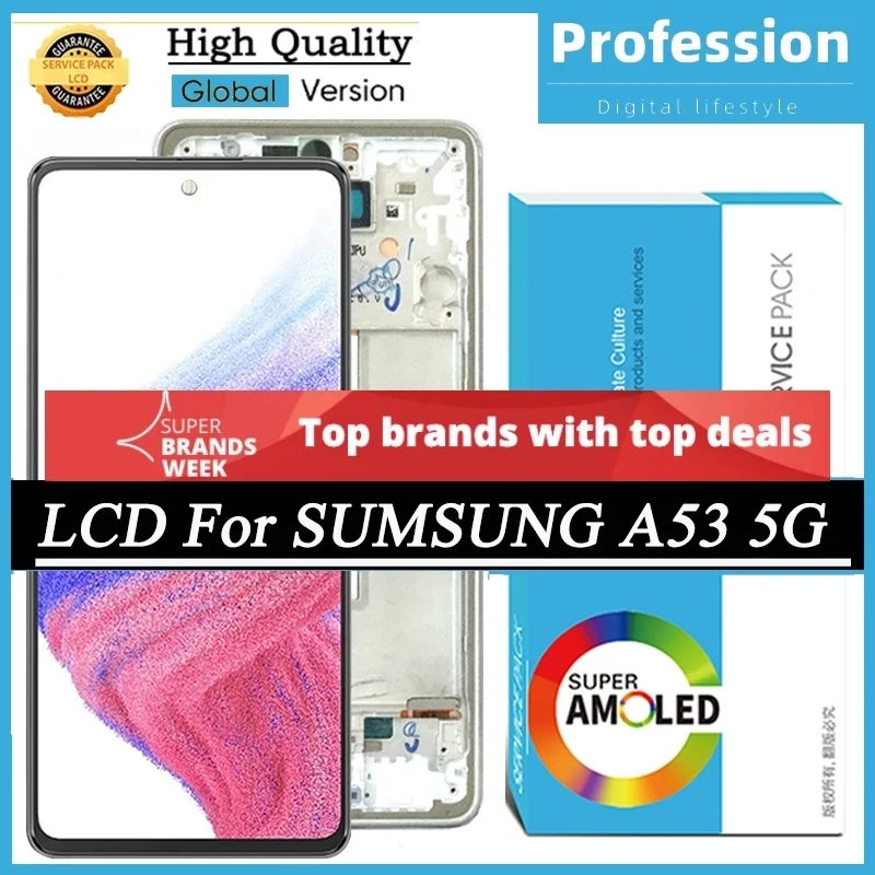 6.5'' SUPER AMOLED For Samsung A53 5G LCD A536U A536B A5360 Display ...