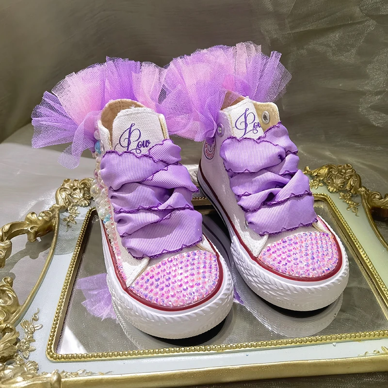 Rainbow Canvas Sneakers Girl | Canvas Shoes Flowers Girls | Birthday ...