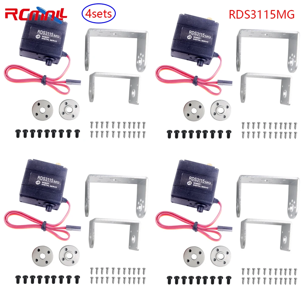 RCmall 4PCS RDS3115MG Servo 17KG Large Torque 270 / 180 Degree Digital ...