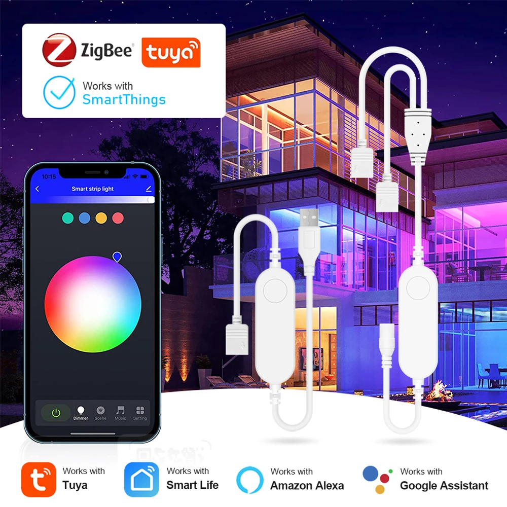 DC5V 12V 24V RGB RGBW RGBWW Zigbee 3.0 Controller 4PIN 5PIN Tuya LED Strip Controller Dimmer ...